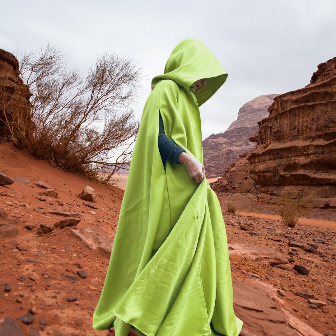 Kelly Green WOOL Cloak Full Circle Cloak Hooded Cloakcapes and Cloaks ...