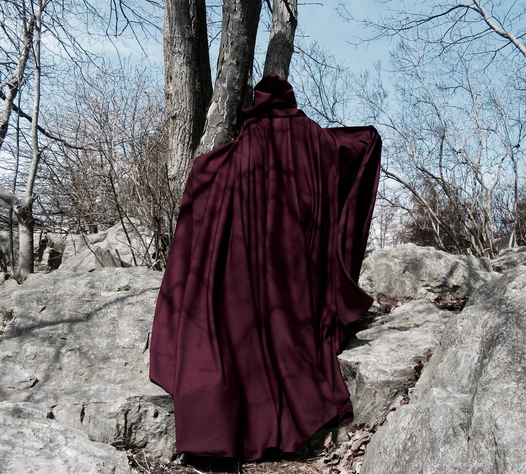 Burgundy Warrior Cloak - Hooded Cloak - Cosplay Cloak- Cloaks and Capes ...