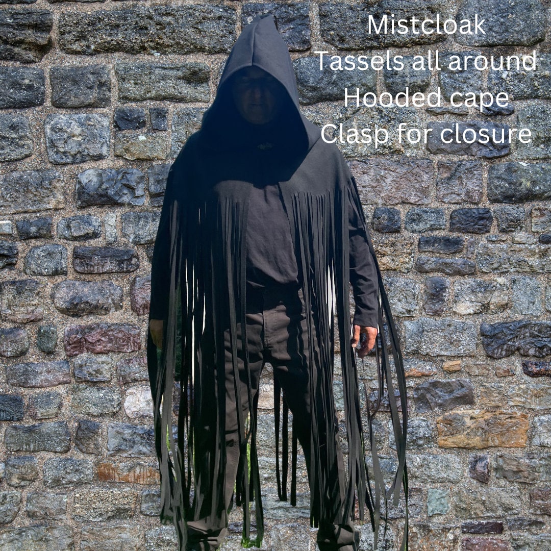 Black Melton Wool Tassel Hooded Cape Cloak, Cosplay Mistcloak - Etsy