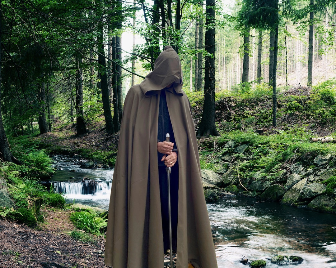 FULL Circle Khaki Cloak, Hooded Cloak, Cosplay Cloak, Custom Made ...