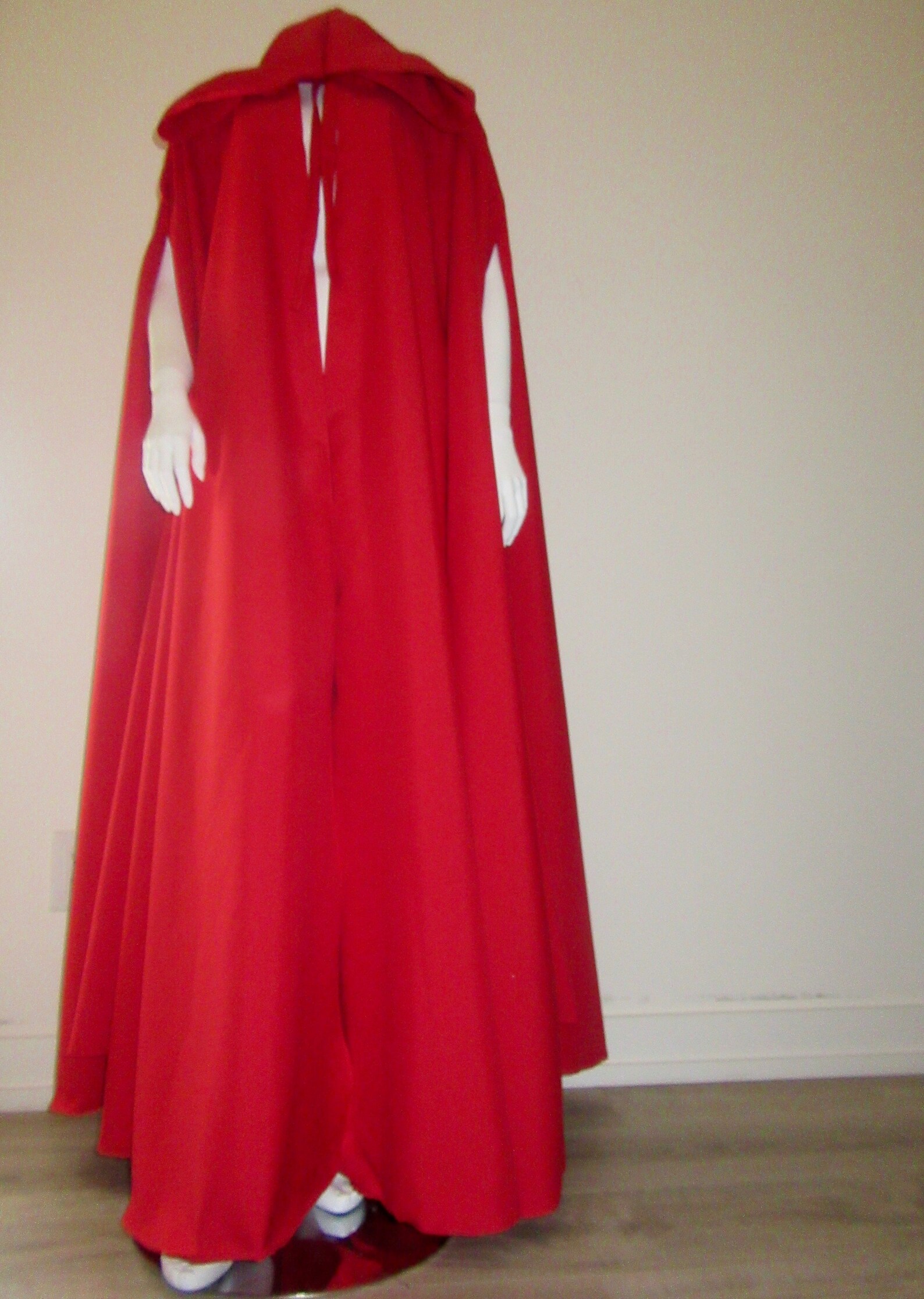 Red Hooded cloak with arm slits Red Medieval cloak The | Etsy