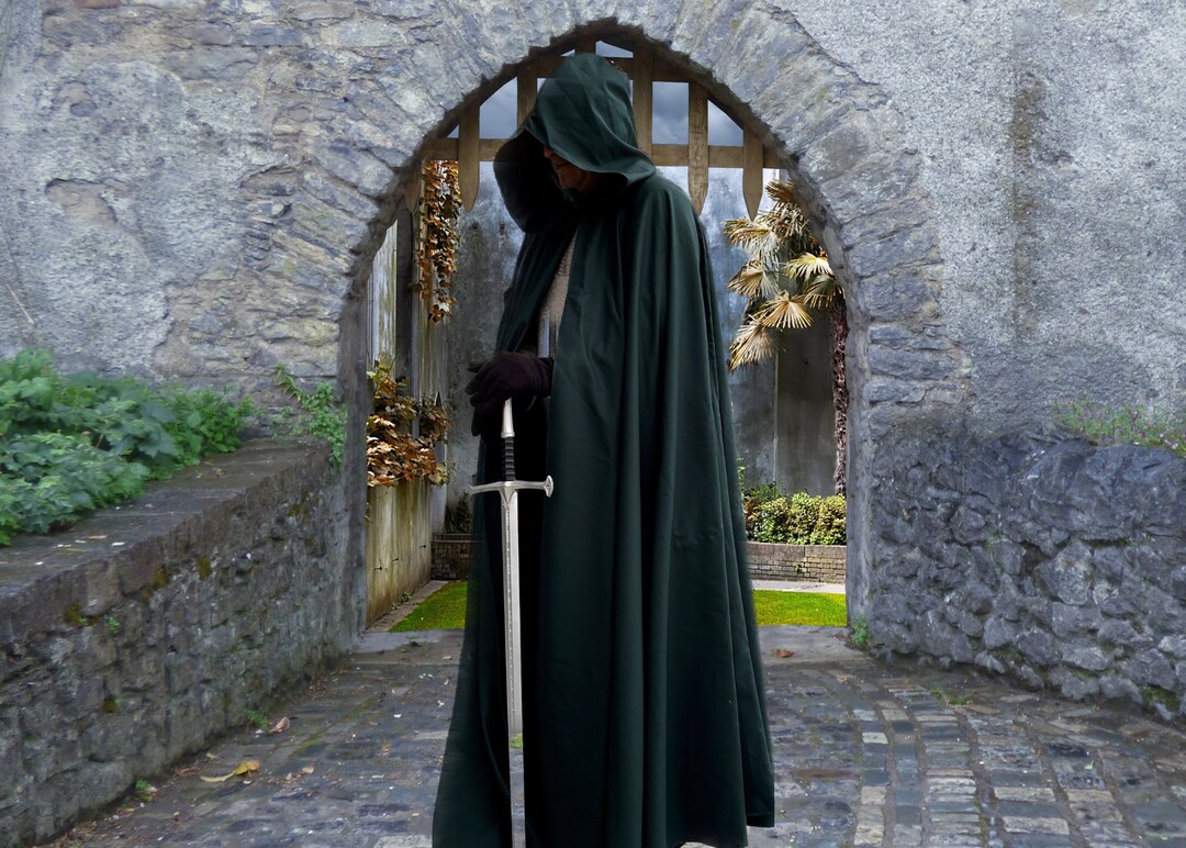 Dark Forest Green Cloak FULL CIRCLE Cloak Warrior Cloak LARP ...