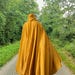 Mustard Yellow LINEN Cloak, Hooded Cloak, LARP ~ Renaissance, Medieval ...