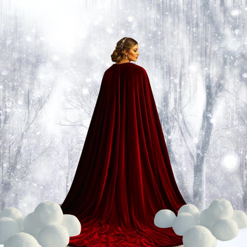 Red Velvet Cloak~ Luxurious Full Circle Cloak, Large LINED Hood ...