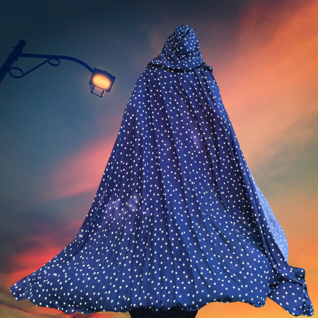 Galaxy Cloak Hooded Cloak Navy Cloak Starry Night Cosplay Cloak Free ...