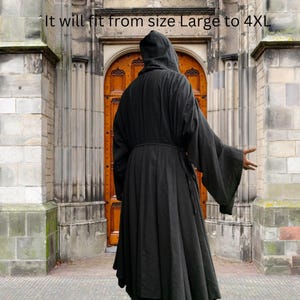 Black Tau Hooded Robe, Ritual Robe, Benedictine Cuculla Robe ...