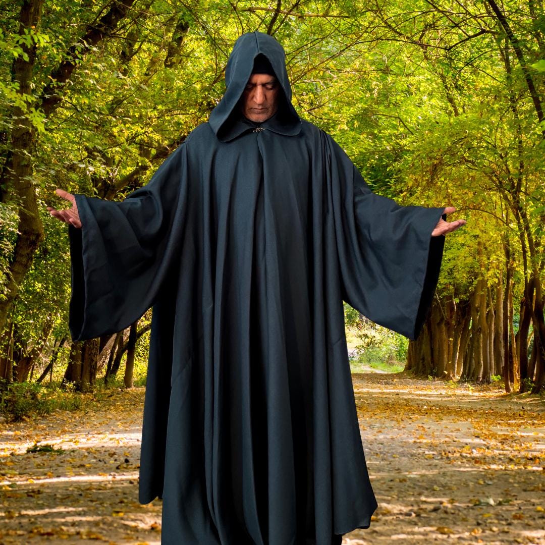 Forest Dark Green FULL CIRCLE Cloak~ Hooded Cloak~ Renaissance Faire ...