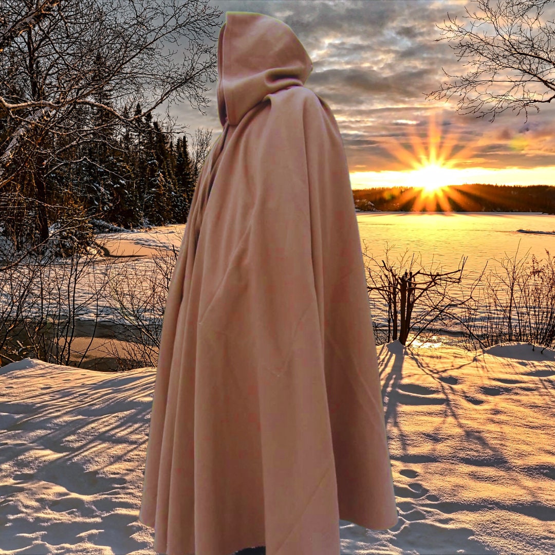 Camel Color Pure Wool Melton Cloak, Hooded Cloak, Capes/cloaks - Etsy