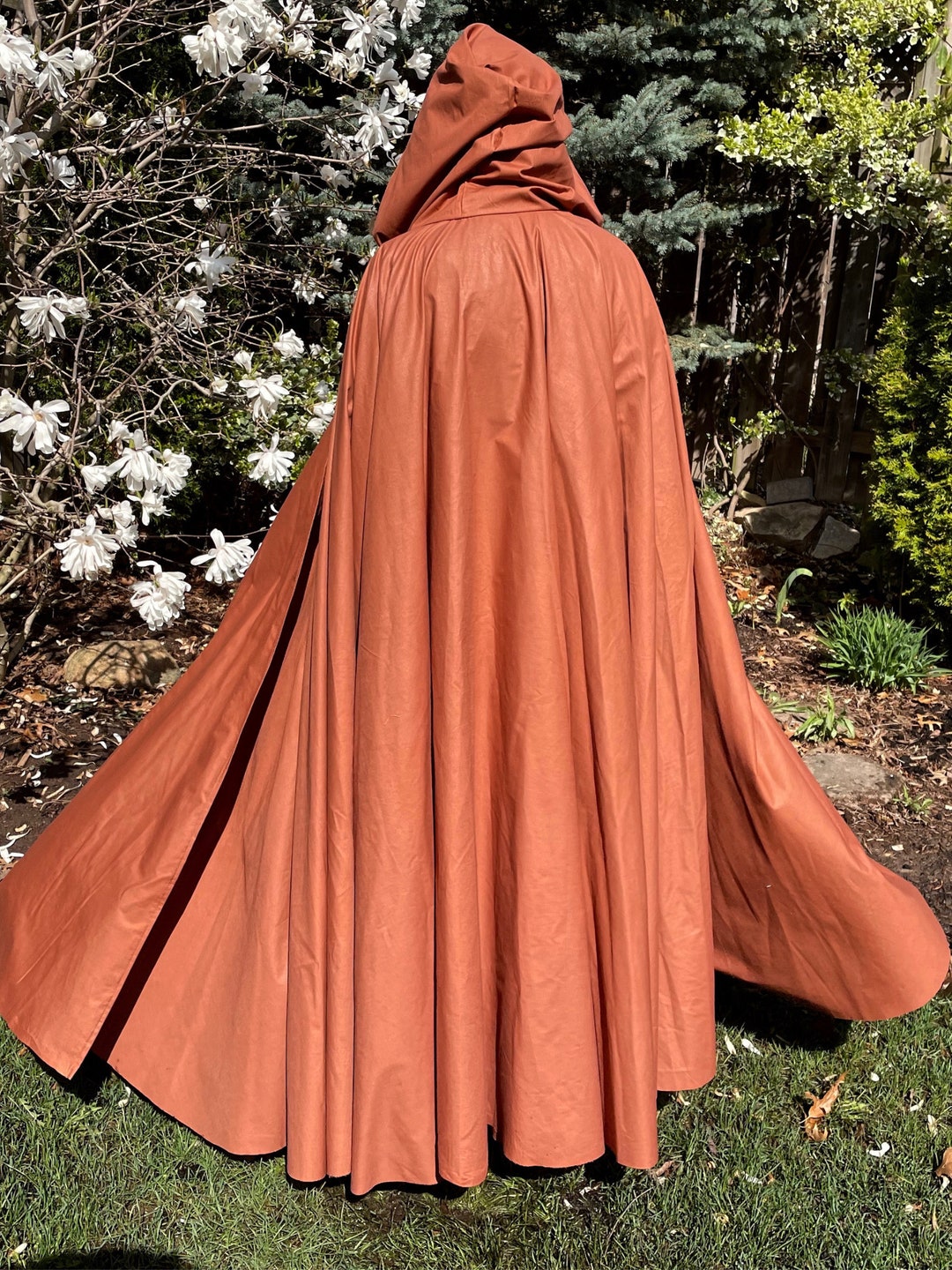 Linen FULL CIRCLE Cloak, Hooded Cloak, Cloak and Dagger, Halloween ...