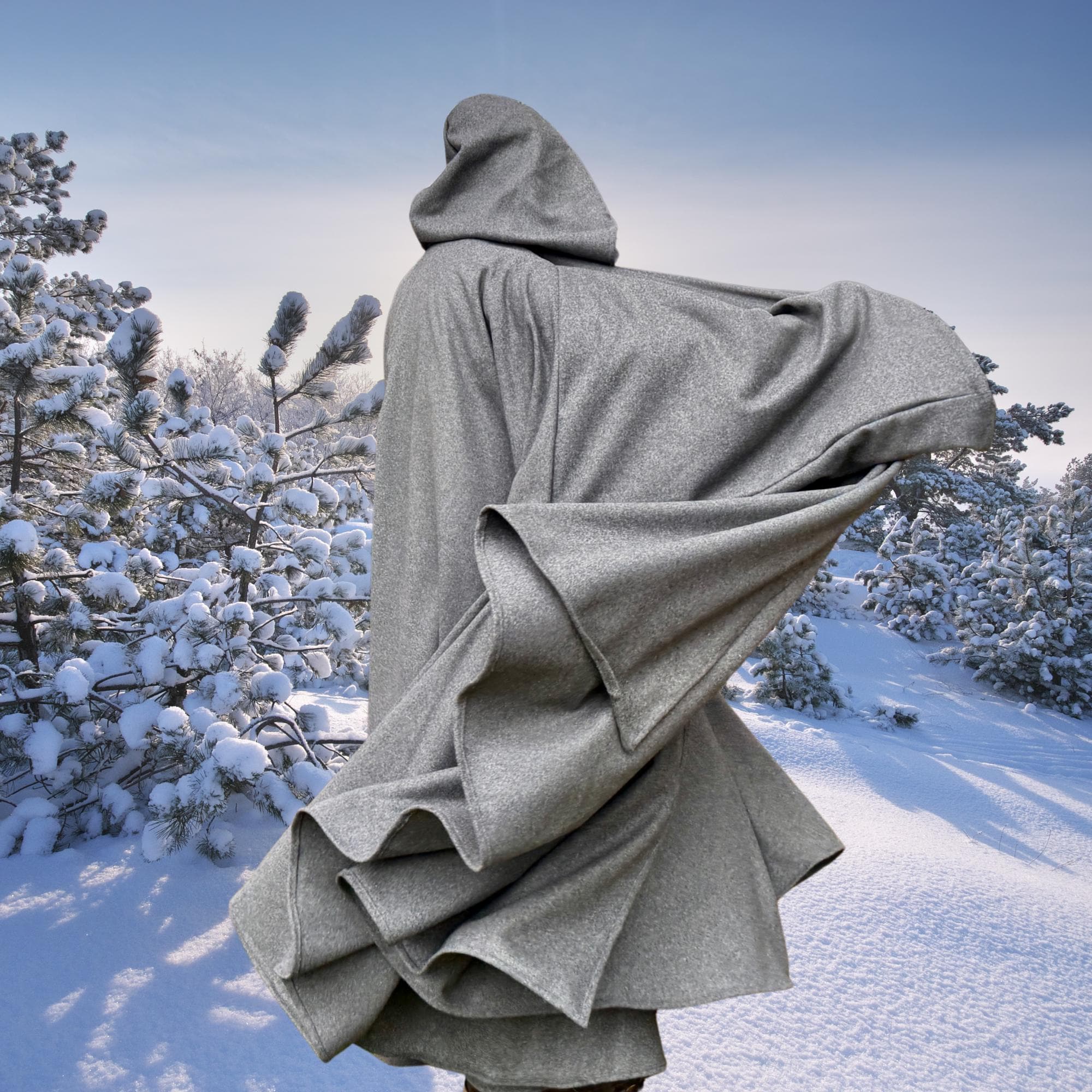 Lava Grey Color Cloak, PURE Melton Wool, Cosplay Cloak, Medieval Cloaks ...