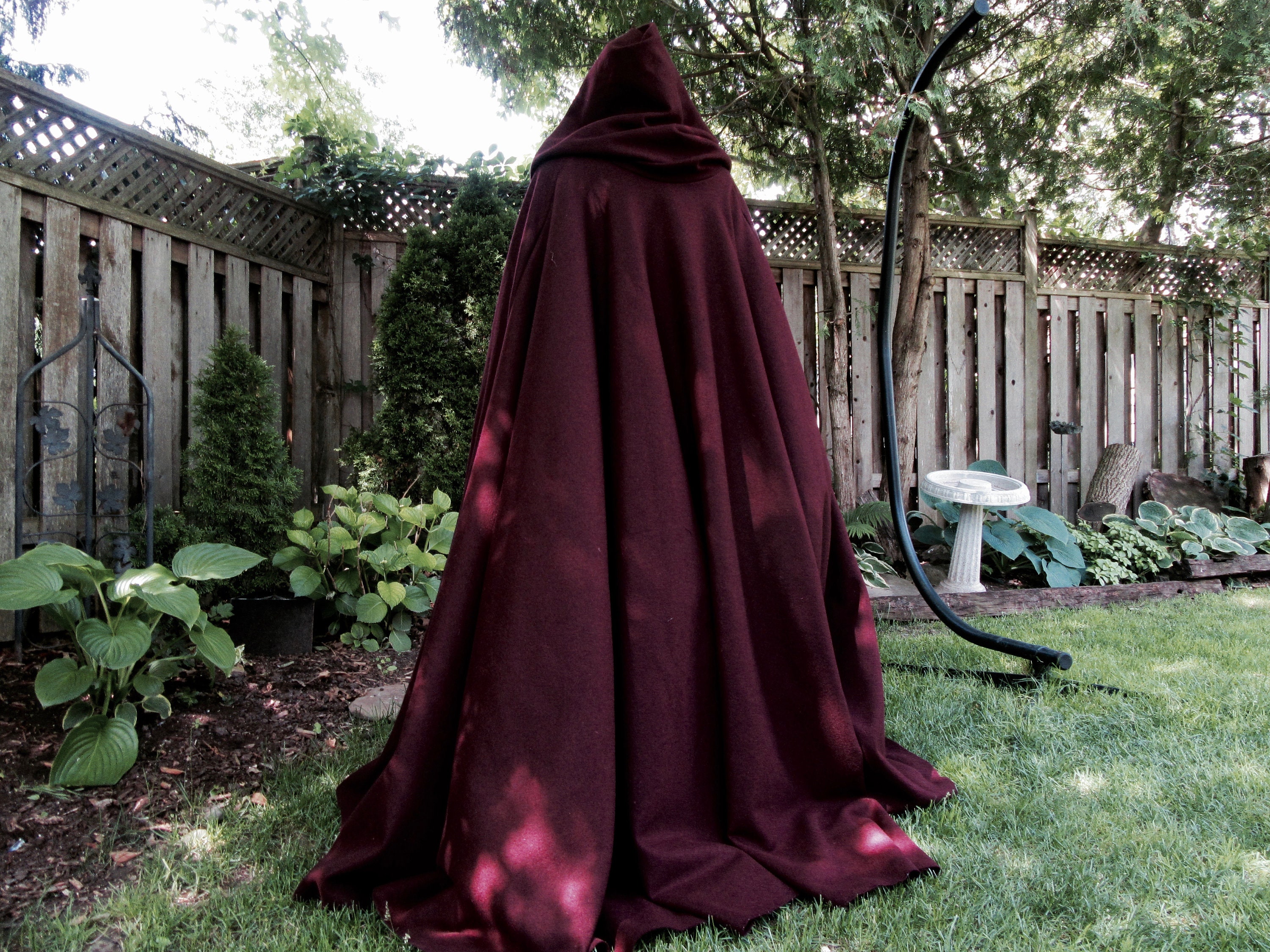 Burgundy Full Circle Cloak Hooded Cloak Knights Cloak - Etsy
