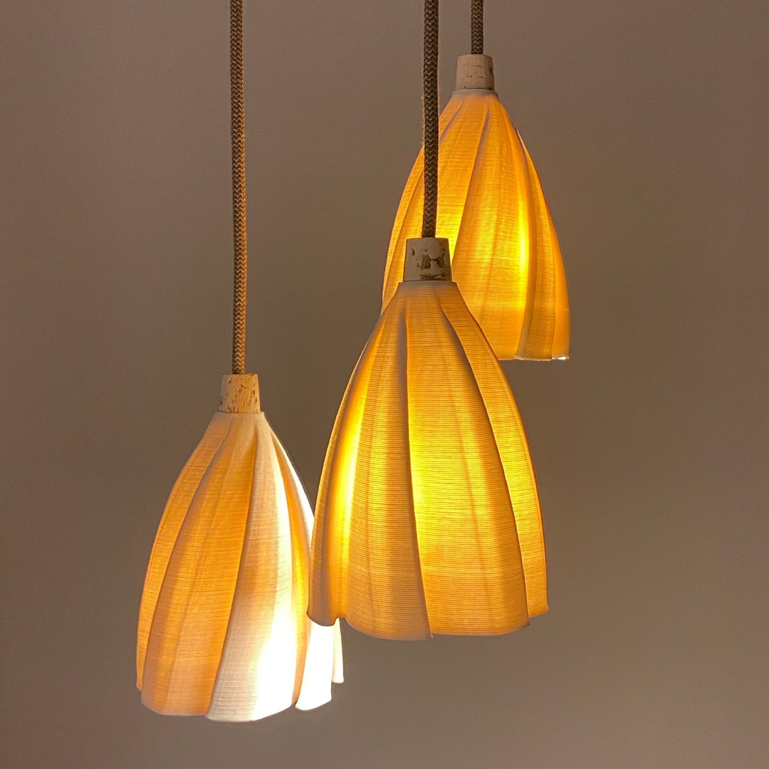 3D Printed Translucent Porcelain Pendant Lamps - Etsy