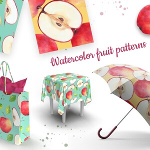 Watercolor Tropical Fruits Digital Paper Seamless Patterns. Watercolor ...