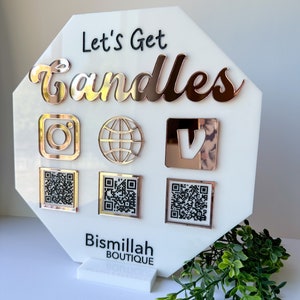 Large Acrylic Social Media Sign With QR Codes - Etsy