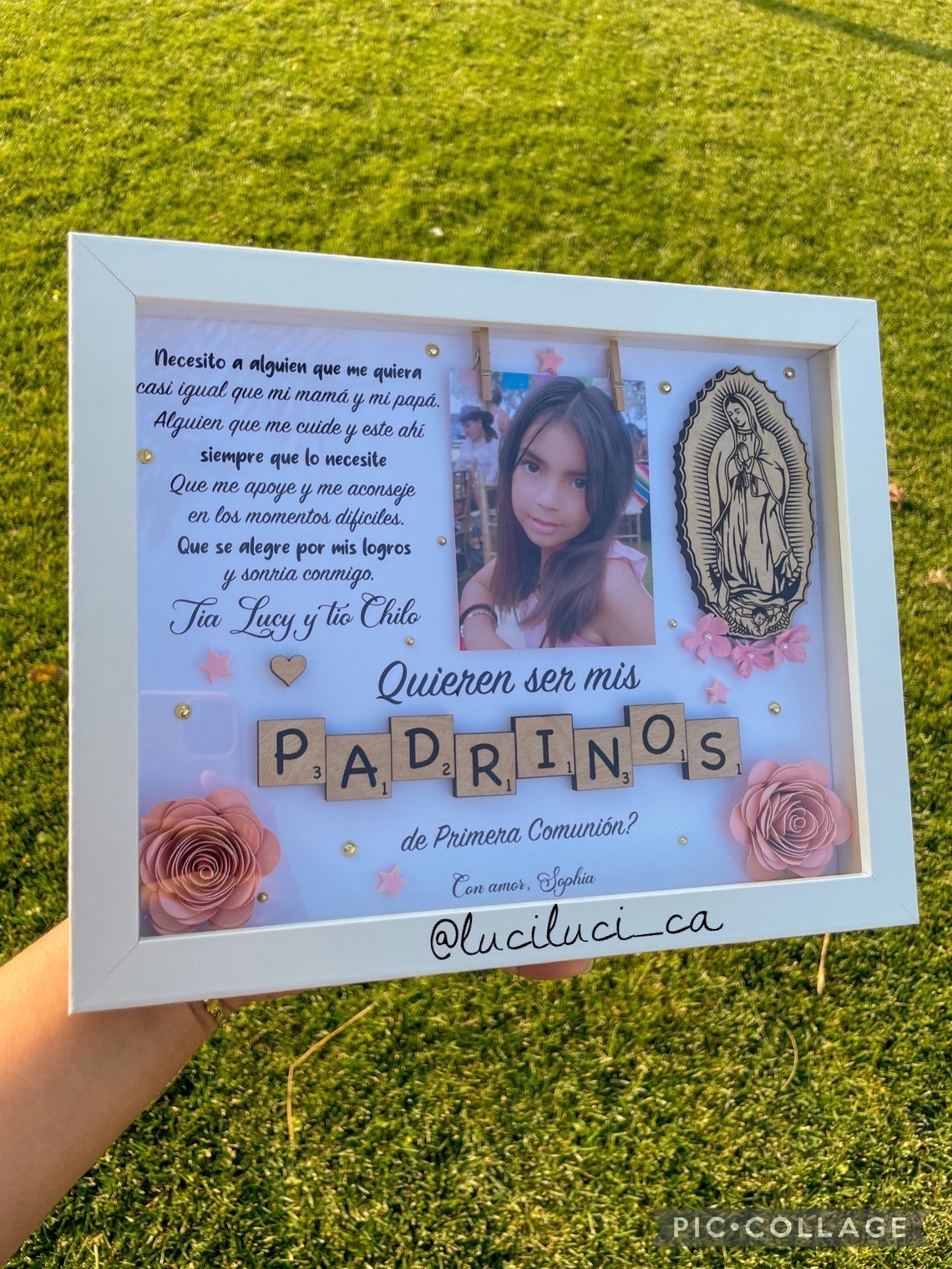 Godparents Proposal Shadow Box With Rosary Godparents Gift - Etsy