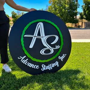 Custom Round Sign Business Logo Wood Logo Sign - Etsy