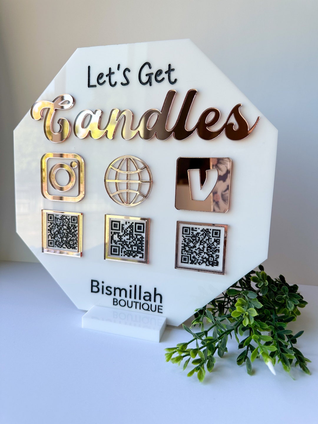 Large Acrylic Social Media Sign With QR Codes - Etsy