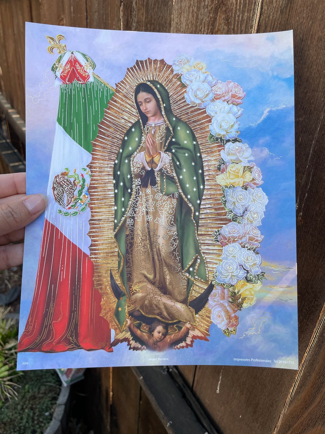 Image Virgin of Guadalupe Poster 8x10 Virgin Mary With Gold - Etsy