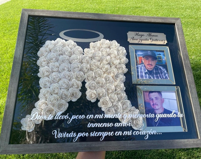 Angel Wings Shadow Box 14x18 / Memorial Shadow Box - Etsy