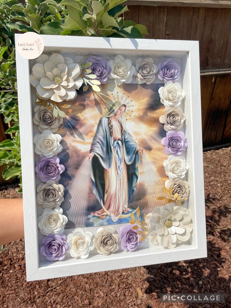 Virgin Mary Shadow Box With Lights / Frame Virgin Mary / - Etsy