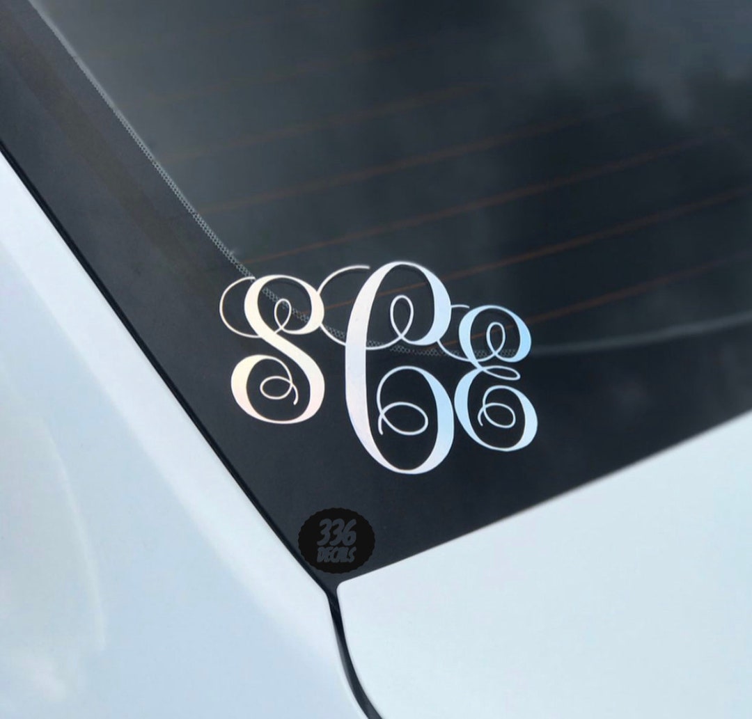 Monogram Car Decal / Car Decal / Script Monogram / Vinyl Monogram ...