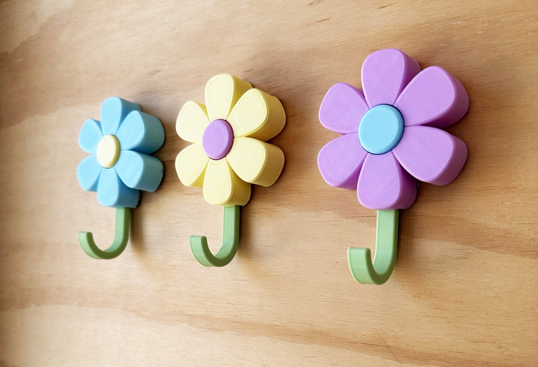 Pastel Daisy Flower Wall Hooks - Etsy