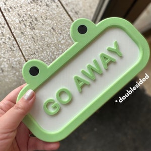 Double Sided Froggy Sign welcome / go Away - Etsy UK