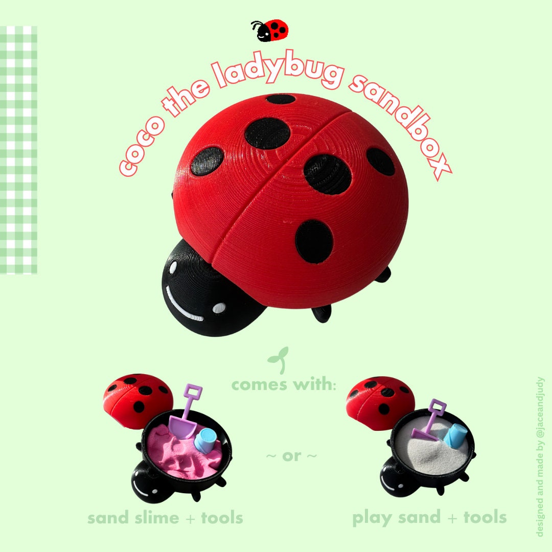 Coco the Desktop Sandbox Ladybug With Sand / Sand Slime - Etsy