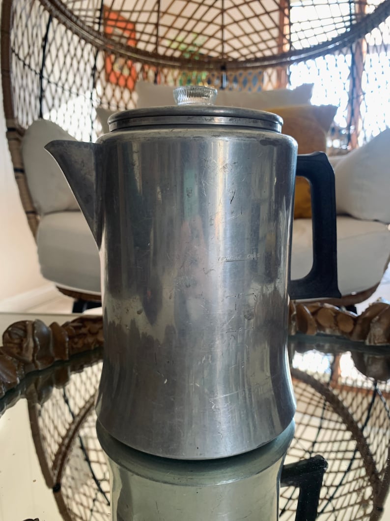 Vintage Mirro Aluminum Coffee Maker - Etsy