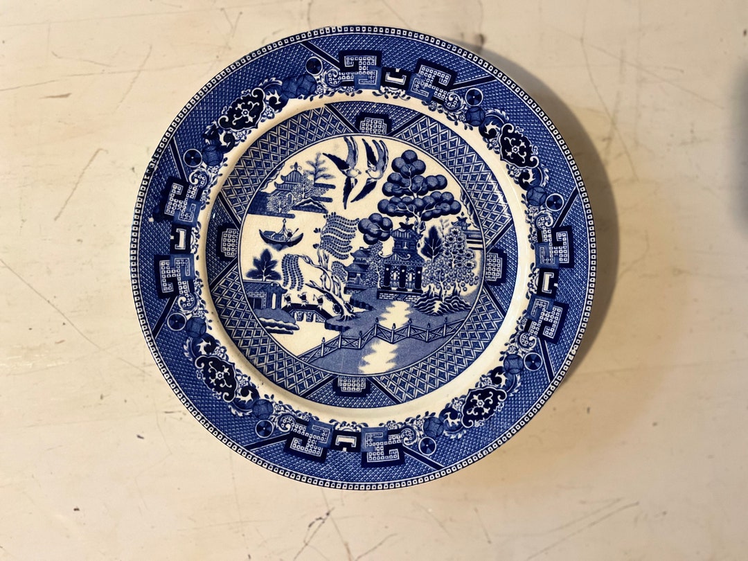 Buffalo Pottery Blue Pottery 1918 Set of 3 Salad Plates - Etsy