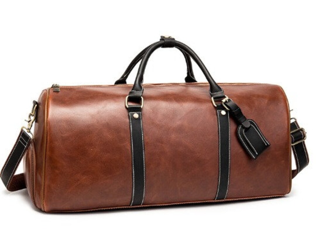 Duffel Bag Men,weekender Bag, Brown Men's Bag, PU Leather Duffel Bag ...