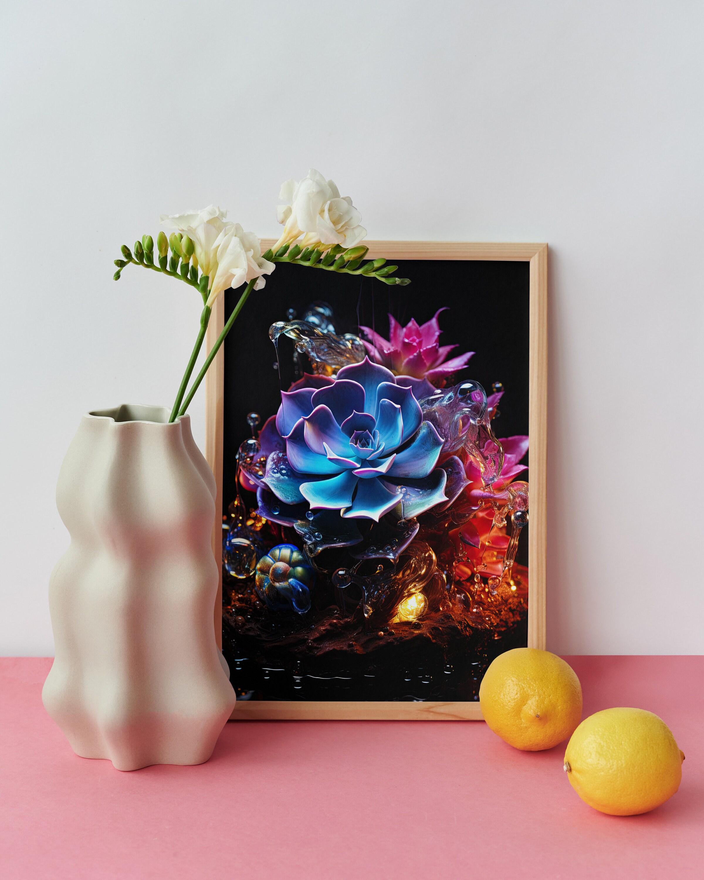 Succulent Plant Art Modern Wall Art, AI Artwork, Digital Prints Floral ...