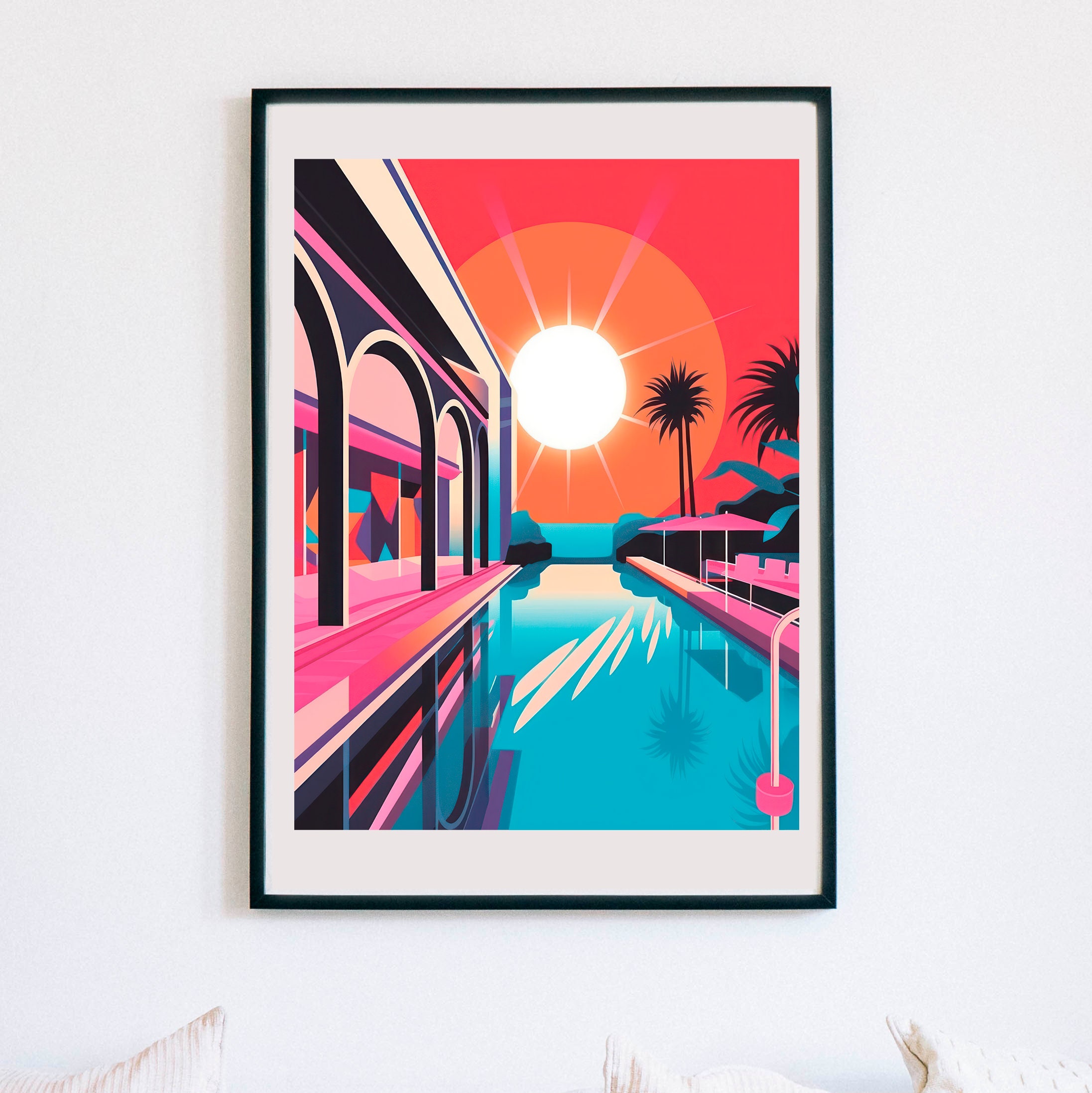 Retro Digital Print — AI Artwork, Digital Illustration, Abstract Wall ...