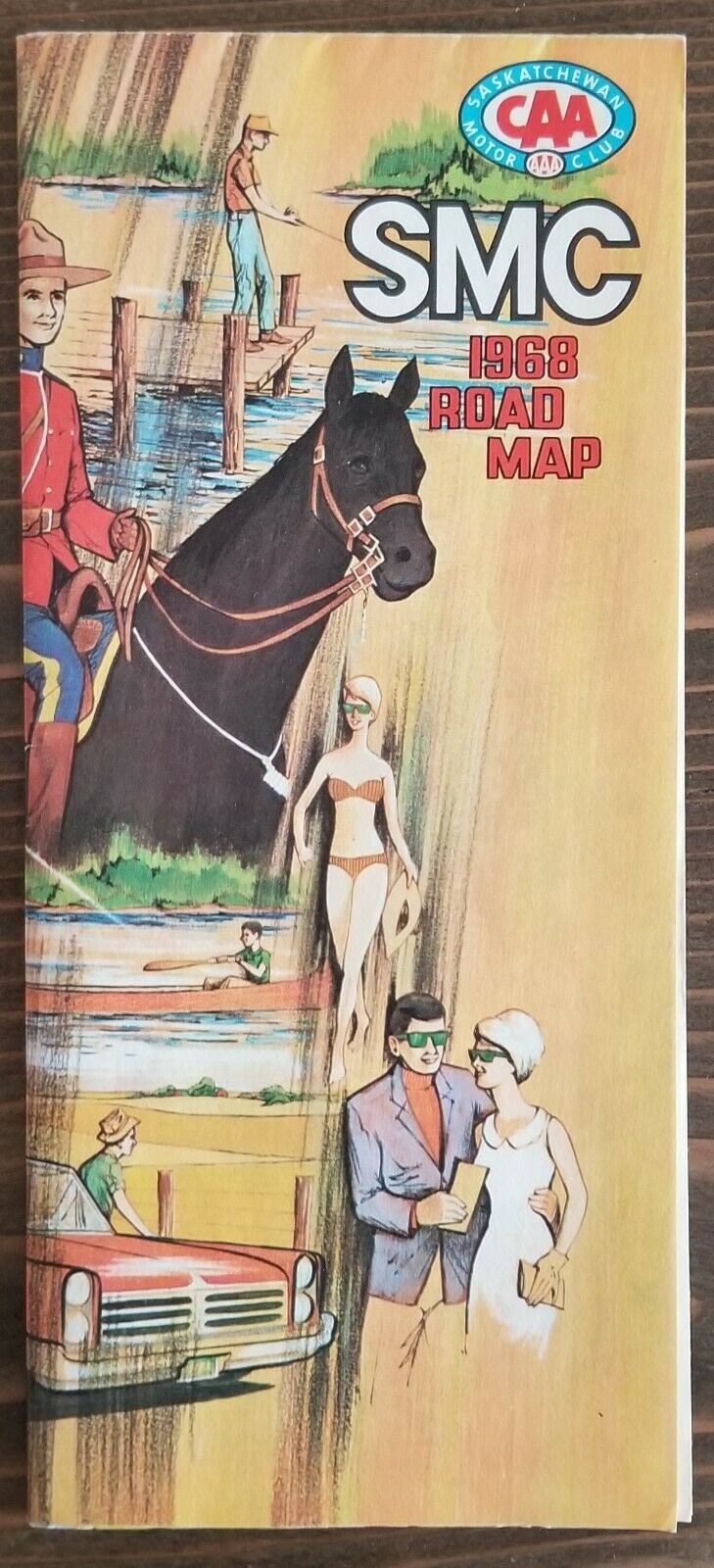 1968 Saskatchewan Motor Club Road Map Canada Auto CAA Vintage ...