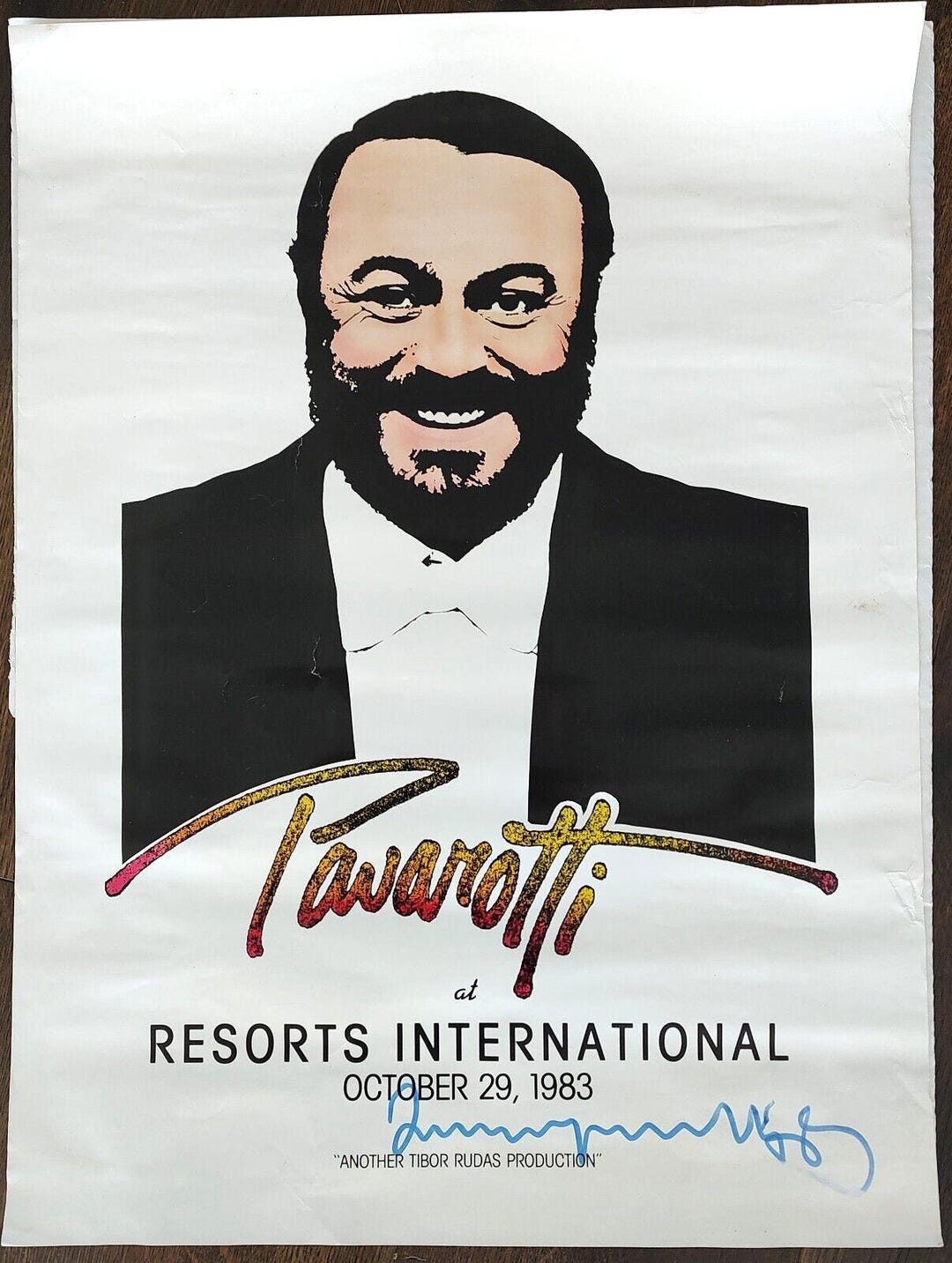 Pavarotti Signed Poster Resorts International Casino Atlantic City Nj ...