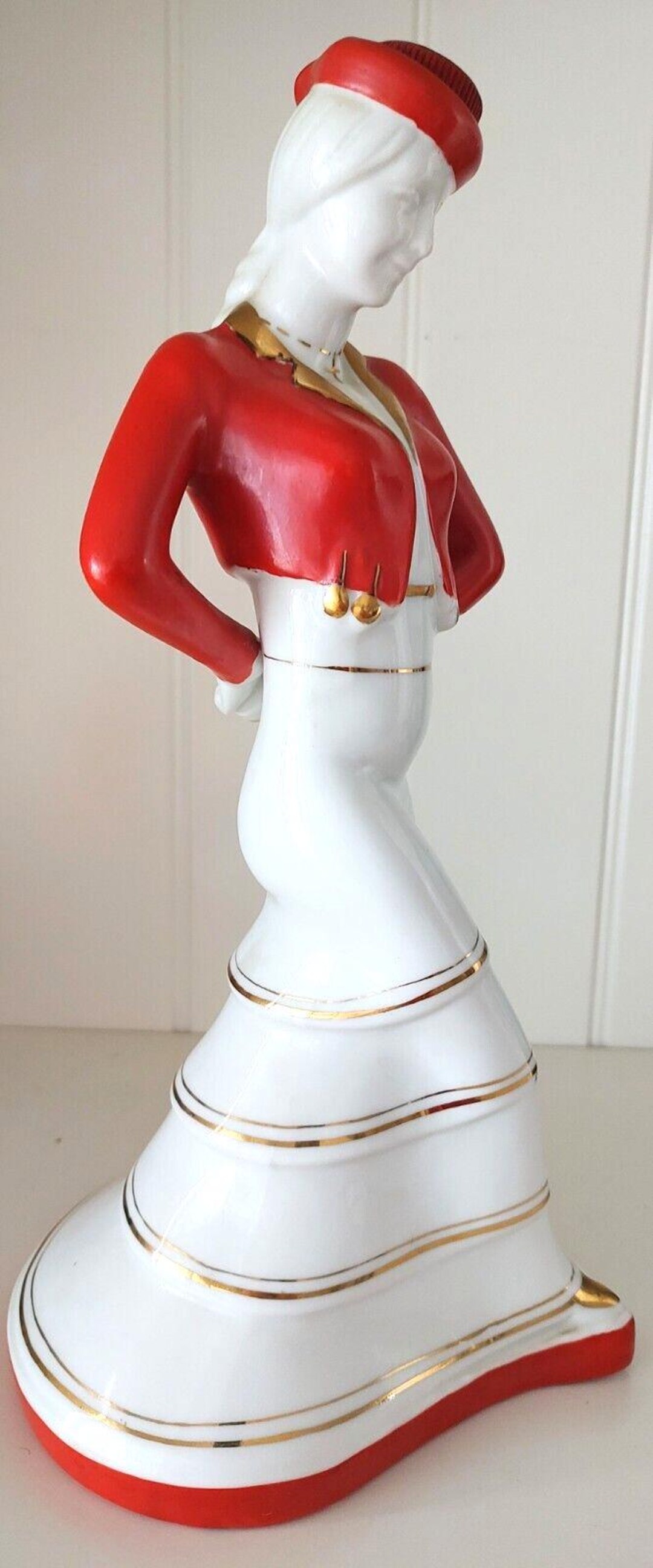 Vintage Spanish Flamenco Dancer Ceramic Decanter Fager Erven Lucas Bols ...