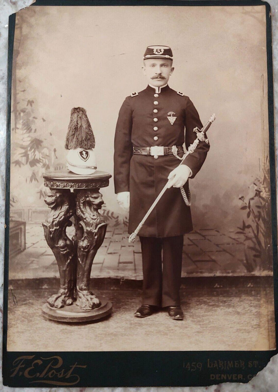 Vintage Original Photo Cabinet Card Member Knights of Pythias Denver Co ...