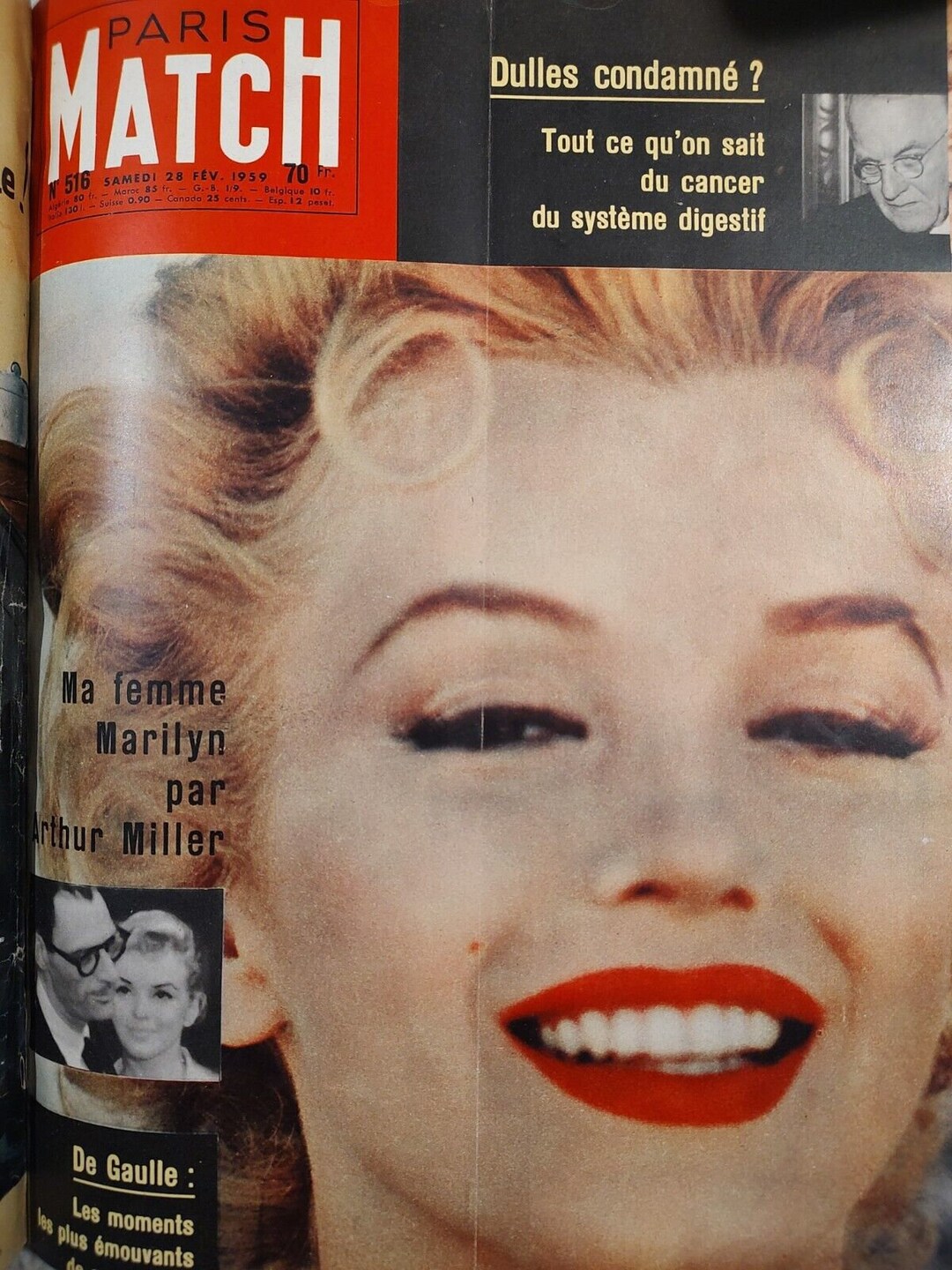 Lot of 13 Hardbound Paris Match Magazine 1959 Jan.march Marilyn Monroe ...