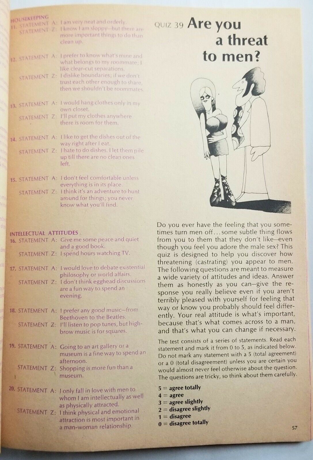 Cosmopolitan Magazine 1974 Personality Quiz Book Sex Love - Etsy