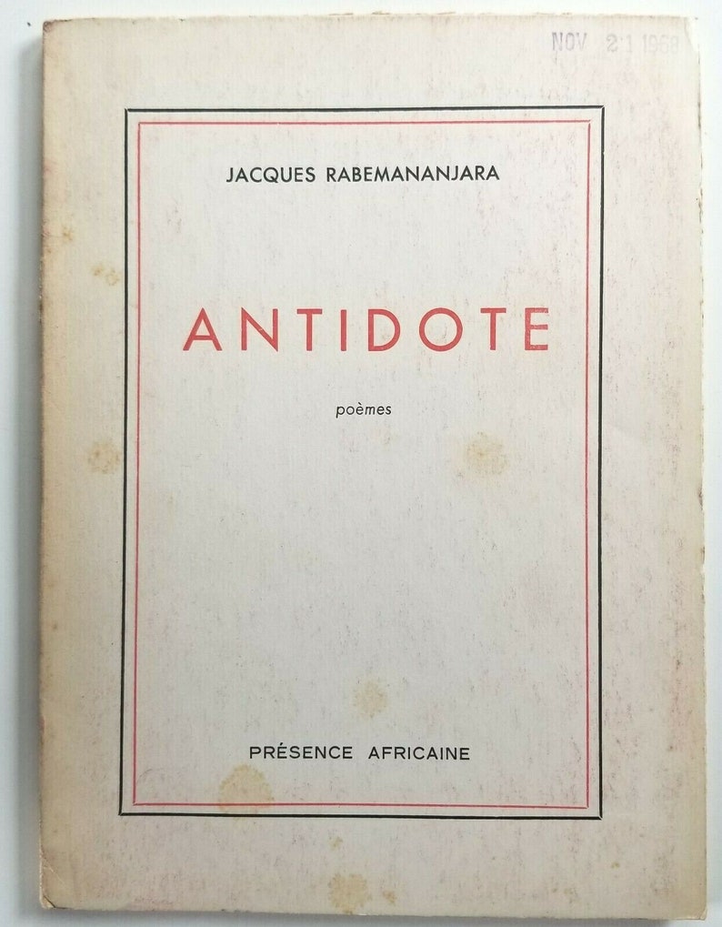 Antidote Poem Jacques Rabemananjara 1961 Paris 1st Ed. French Softcover ...