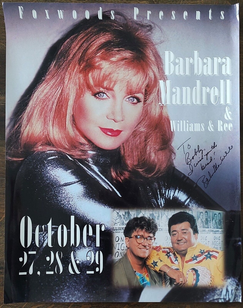 Barbara Mandrell Signed Music Poster 1995 Foxwoods Casino 22X28 - Etsy