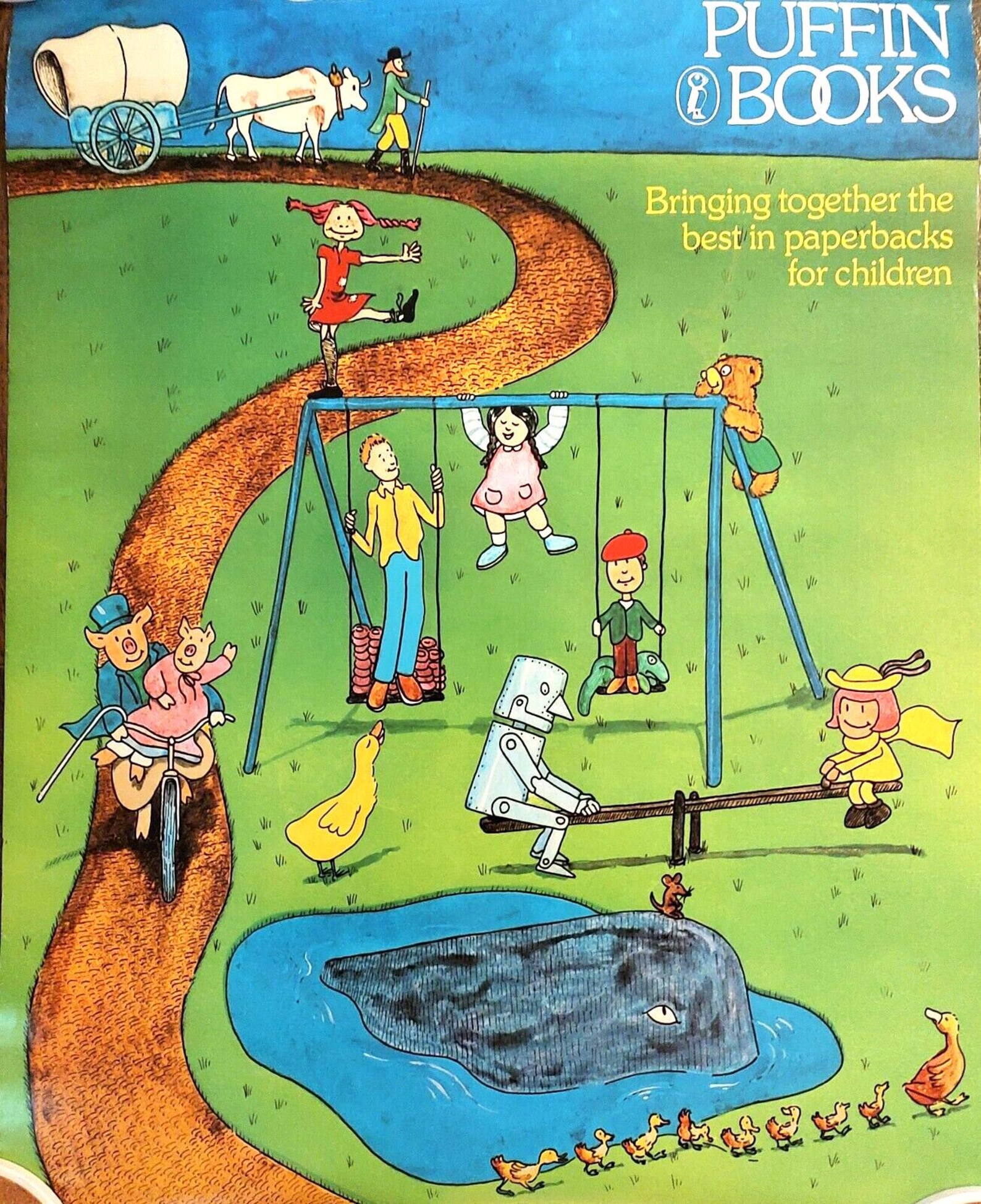 Vintage Puffin Books Publishing Poster 17X22 Rare Children - Etsy