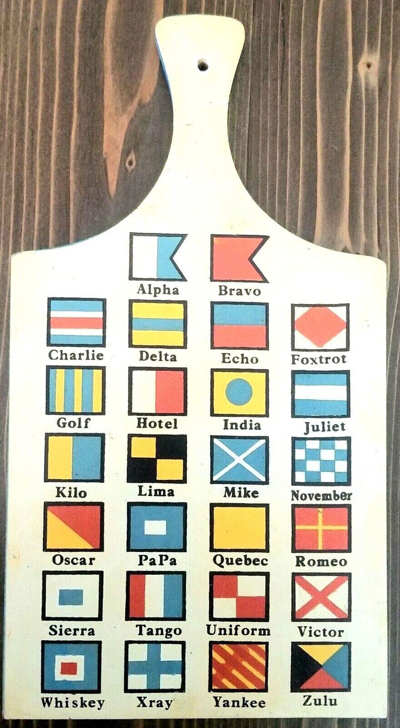 Icao Phonetic Alphabet Wood Cutting Board Plaque 15" Alpha Bravo ...