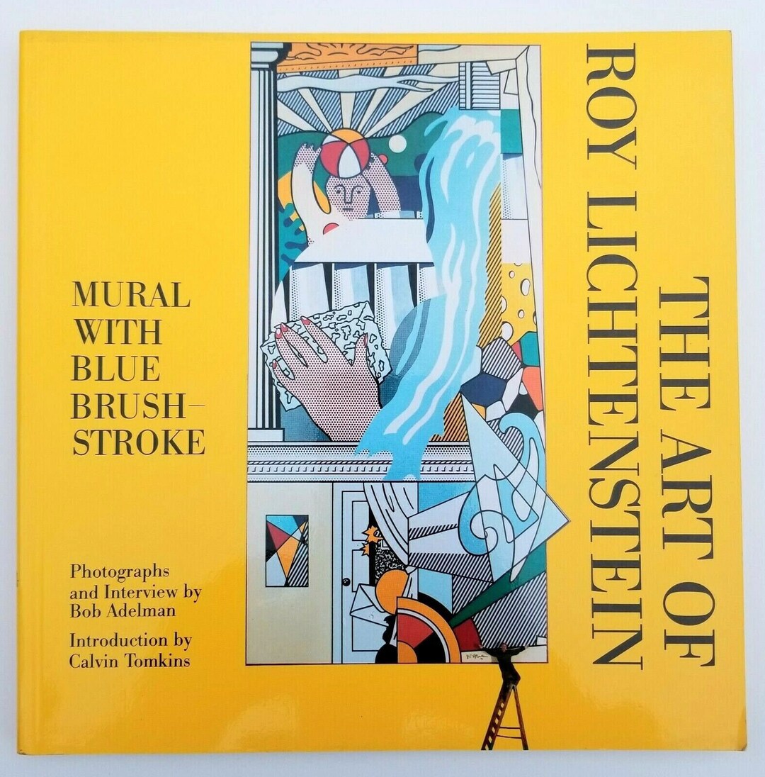 Mural With Blue Brush Stroke Art of Roy Lichtenstein Signed by Bob Adelman 1987 - Etsy