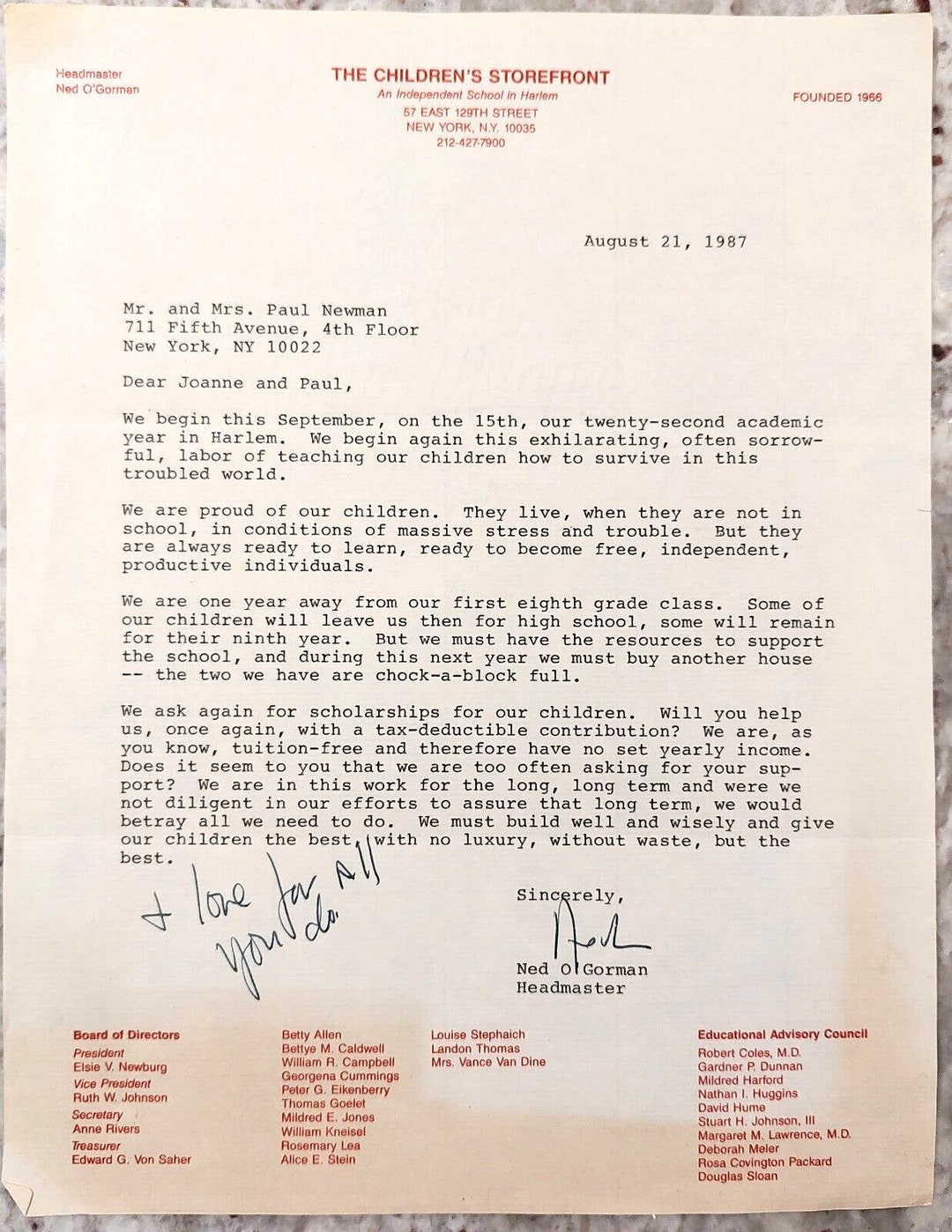 Letter to Paul Newman Joanne Woodward Signed Ned O'gorman Poet 1987 - Etsy