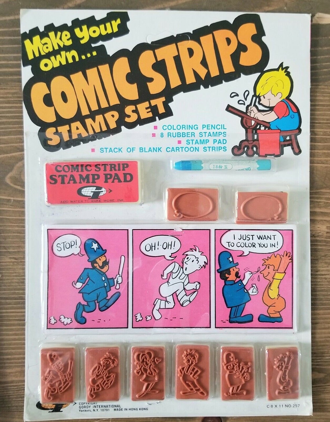 Vintage Comic Strips Rubber Stamp Set Kit by Gordy Intl. - Etsy