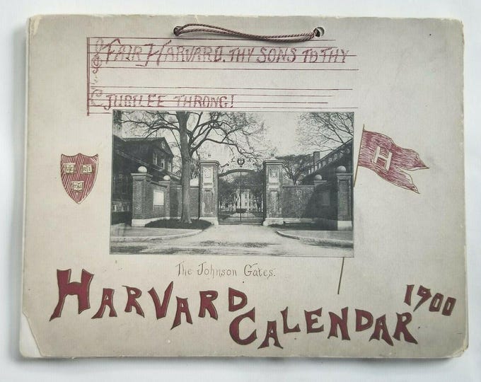 Vintage 1900 Harvard College University Calendar Photos Campus Song Wow ...