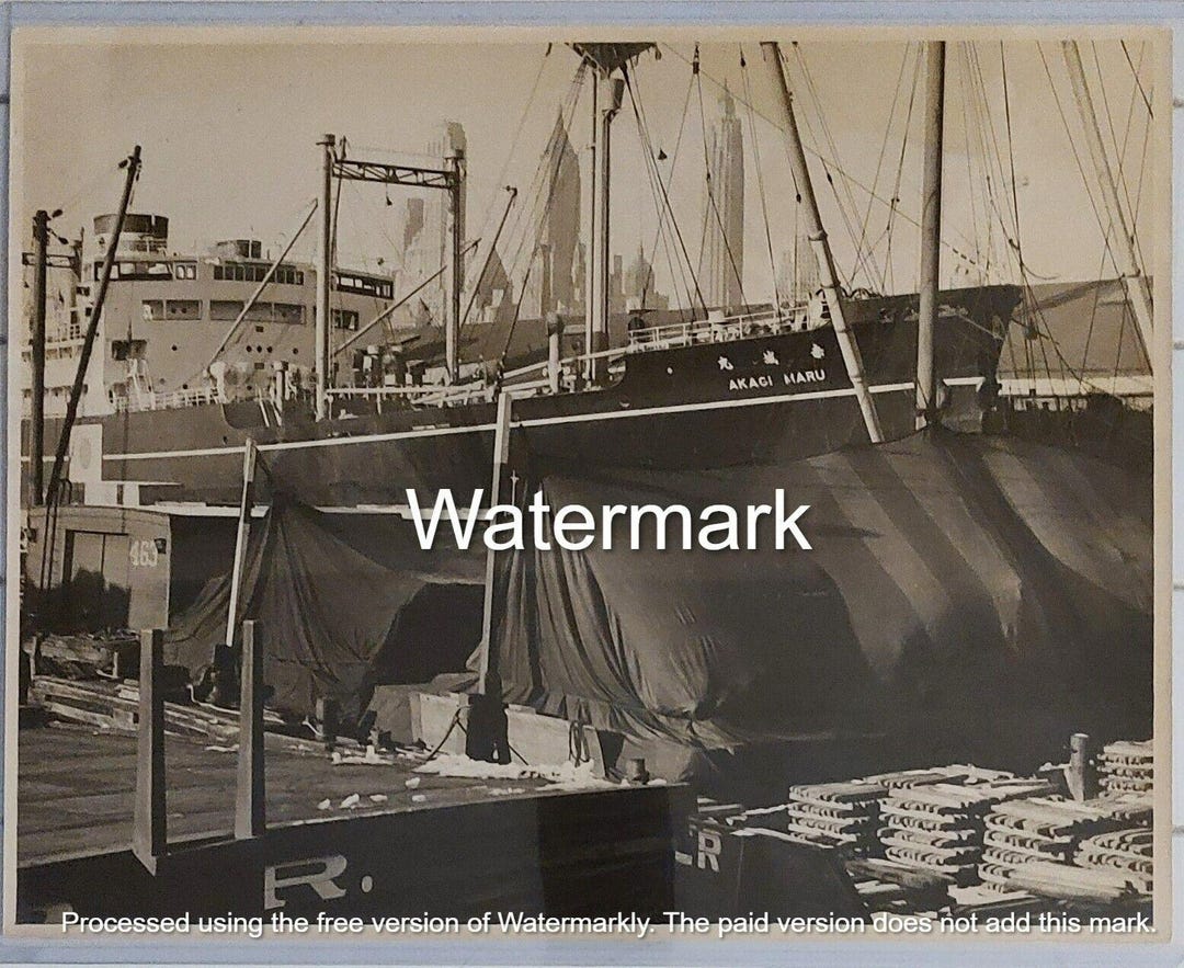 Akagi Maru Cargo Passenger Ship Japan Vintage C1930s New York City ...