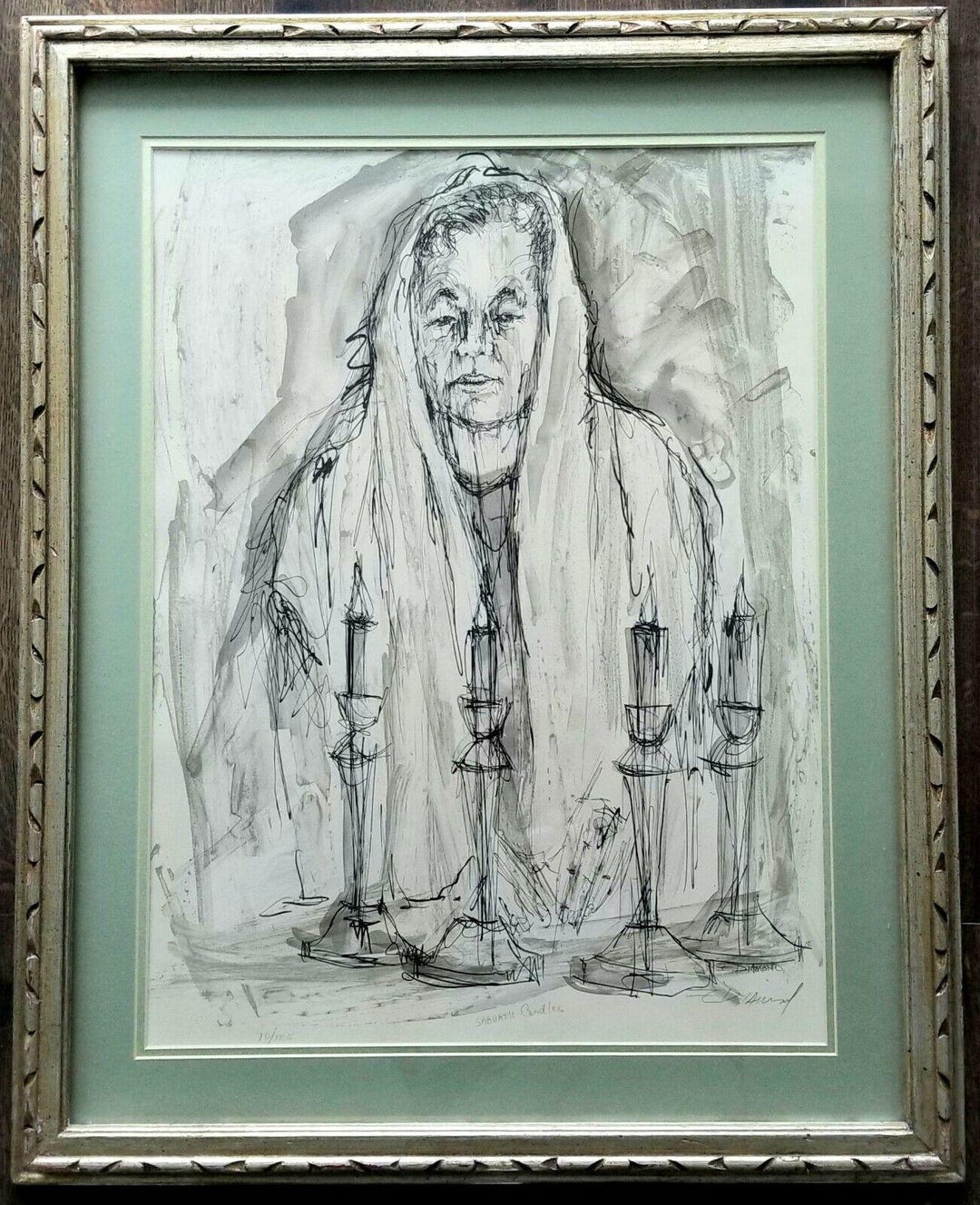 Vintage Litho by Eric Diamond Signed Numbered Sabbath Candles Framed ...