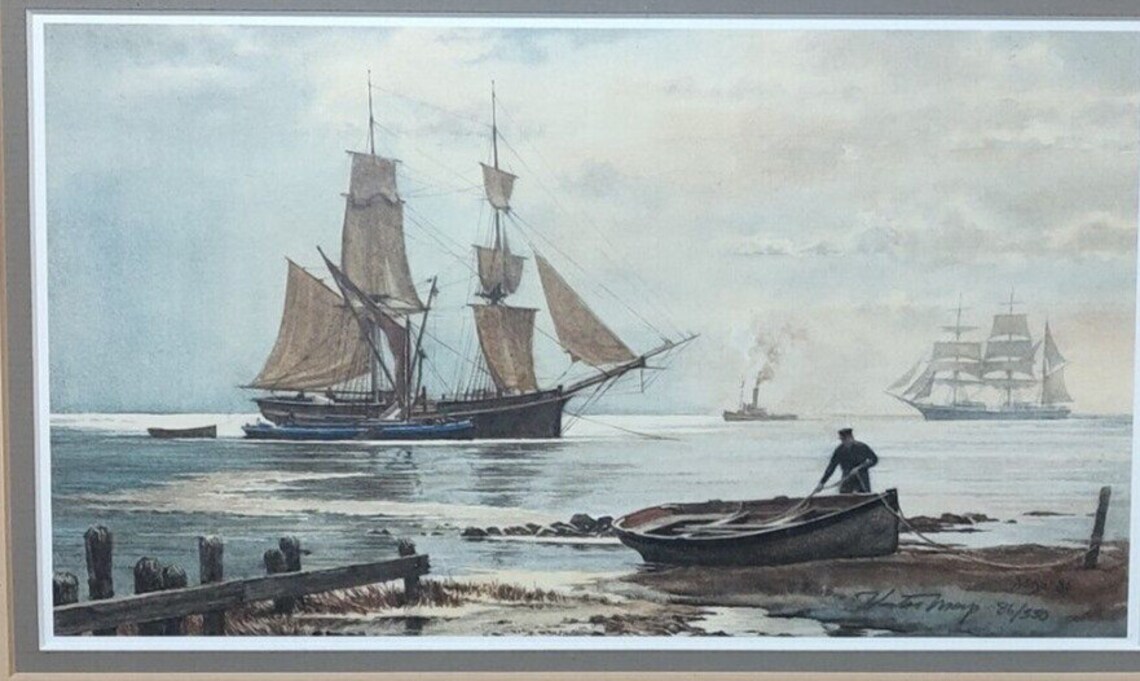 Victor Mays Signed Limited Edition Print 1986 Framed Collier Brig and ...